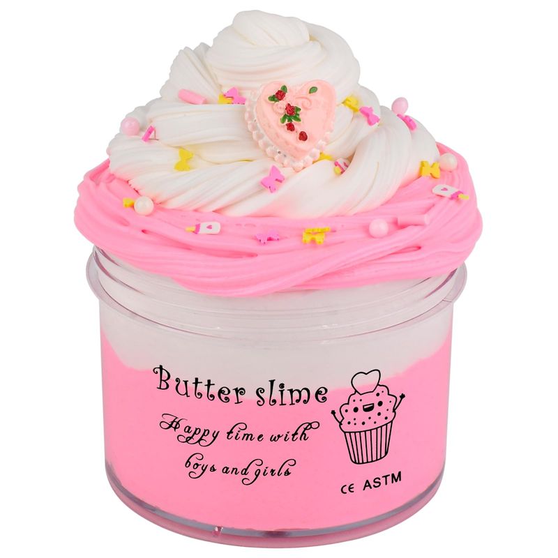 Butter Slime Kit for Girls,Pink Cake Slime for Boys,Super Soft and Non ...