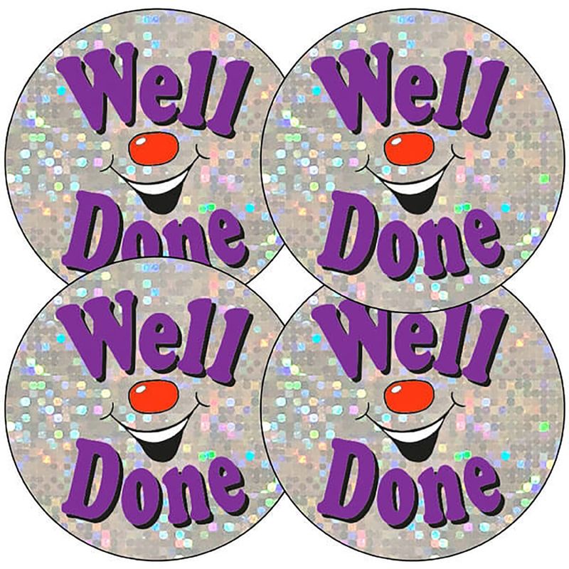 175 Holographic Sparkly Well Done Smiley School Reward Praise Teachers ...