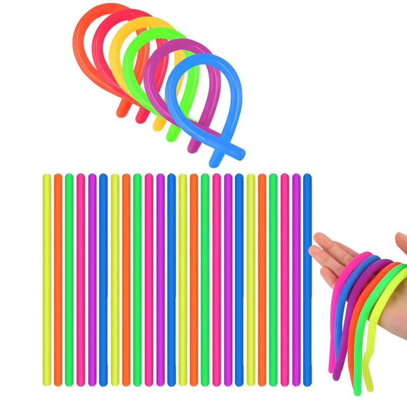 24 Pcs Monkey Noodles,Stretchy Fidget Noodles ,Fidget Toy,Anxiety ...