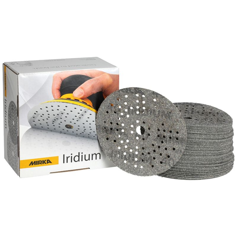 Mirka Iridium Premium Sandpaper Ø 125mm Grip 89-Hole, Grit 40, 50 pcs ...