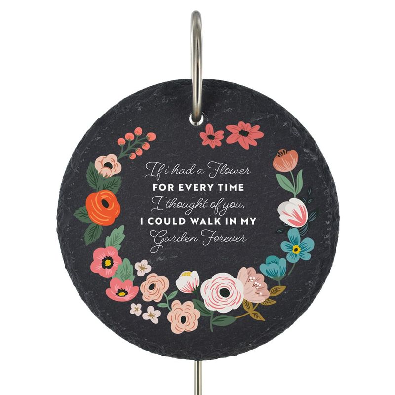 Global Designs Floral Wreath Grave Stick Marker Plaque Ornament ...