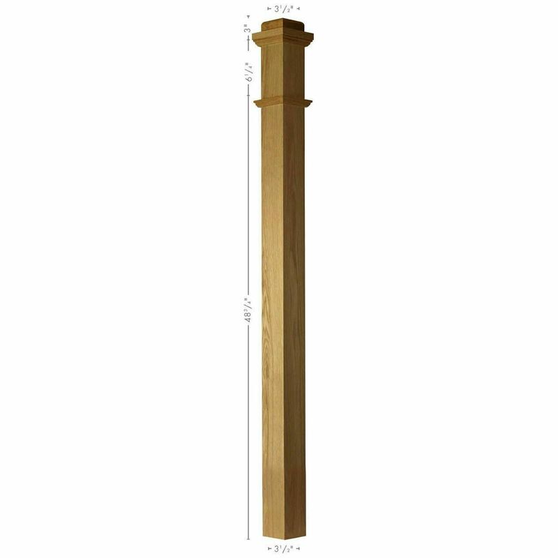 SP-4075S Solid Red Oak Plain Box Newel Post - Online Marketplace ...