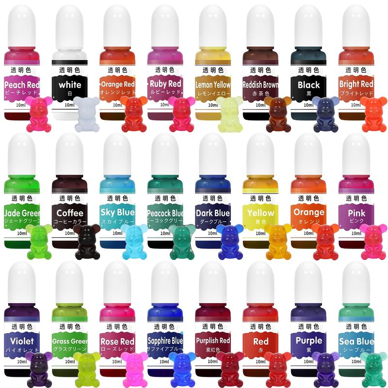 TYNRob Resin Coloring Agent Transparent Color [24 Colors Epoxy Resin ...