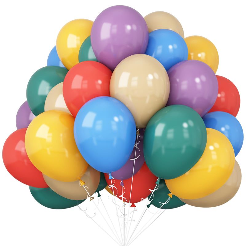 Colorful Balloons Rainbow Assorted Color Latex Balloons Set 60pcs ...