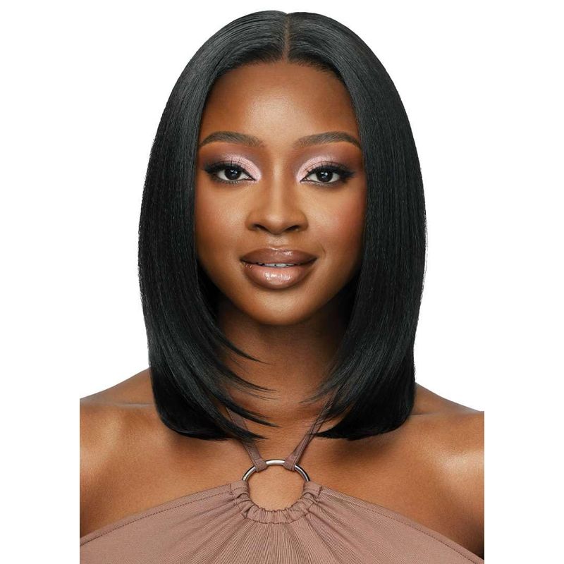 Outre - 5X5 Lace Closure Wig - Human Hair Blend - Natural Yaki 14 ...
