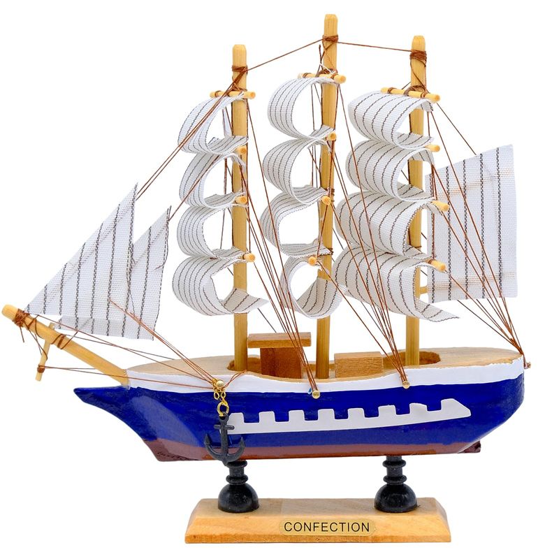 Fahibin 20cm Mediterranean Style Boat Model, Sailing Ship Model Decor ...