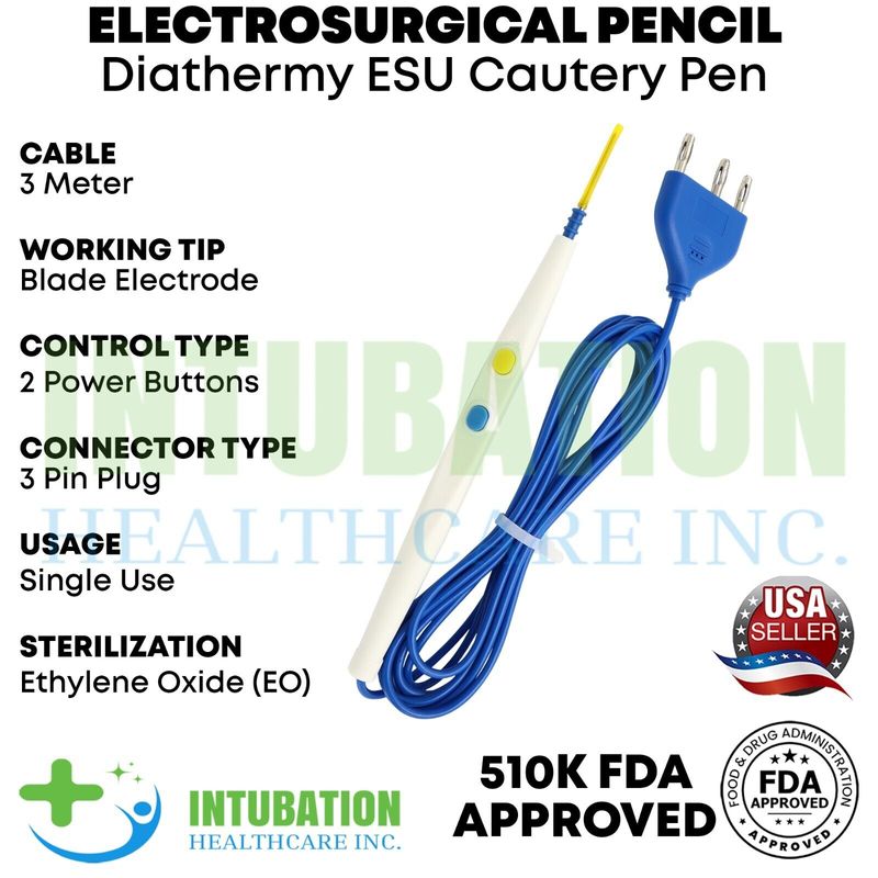 Diathermy ESU Cautery Electrosurgical Pencil with Blade Electrode Surgical Tools - Online ...