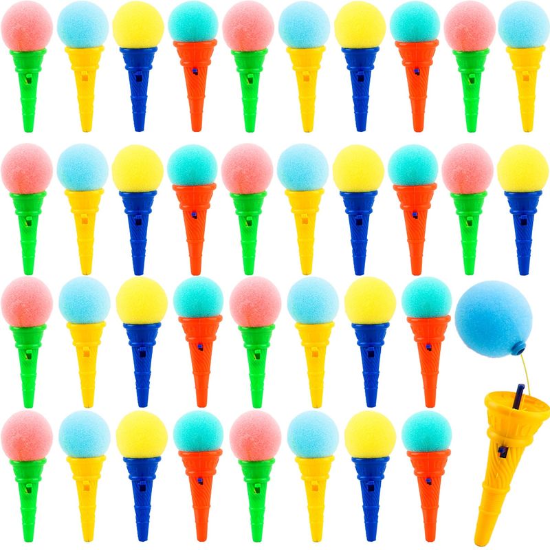 Cagemoga 40 Pcs Ice Cream Shooters Toy 4 Inch Ice Cream Cone Foam Ball ...