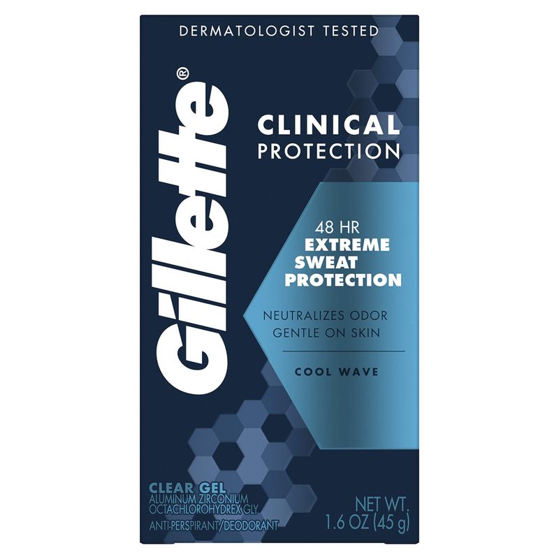Gillette Clinical Strength Antiperspirant Deodorant for Men, Cool Wave ...