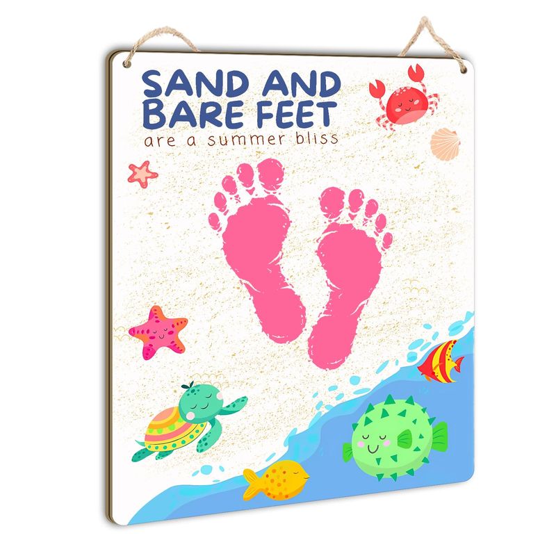 DIY Beach Footprint Art, Summer Craft Activity For Kids Babies Toddlers ...