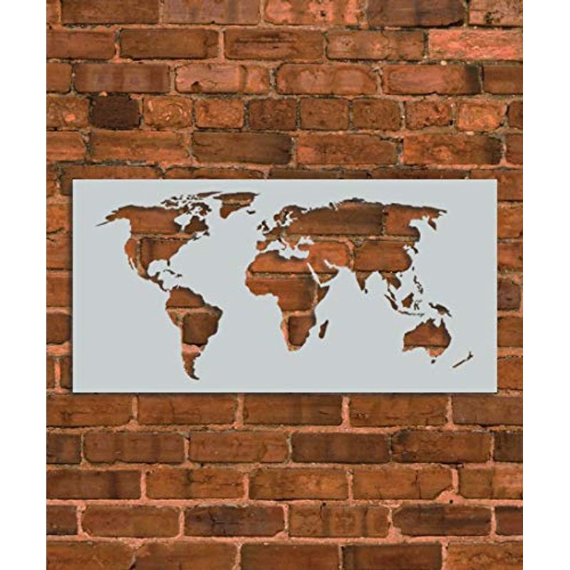 World Map Stencil Template - Reusable Stencil - INNOVO Stencils (12" x ...