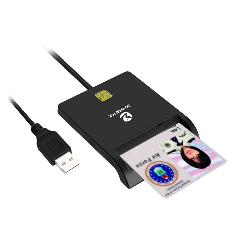 ZOWEETEK CAC Card Reader Military, Smart Card Reader DOD Military USB ...