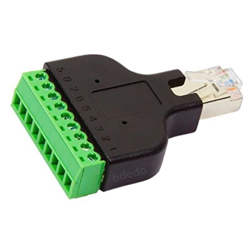 odedo RJ45 Stecker auf Terminal Block 8-Pin Adapter LAN Netzwerkstecker ...