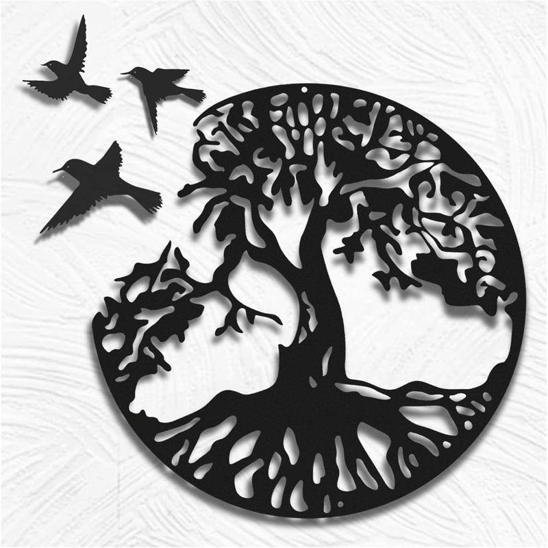 Tree of Life Metal Wall Art Hanging Decor | Family Tree Wall Sculpture ...