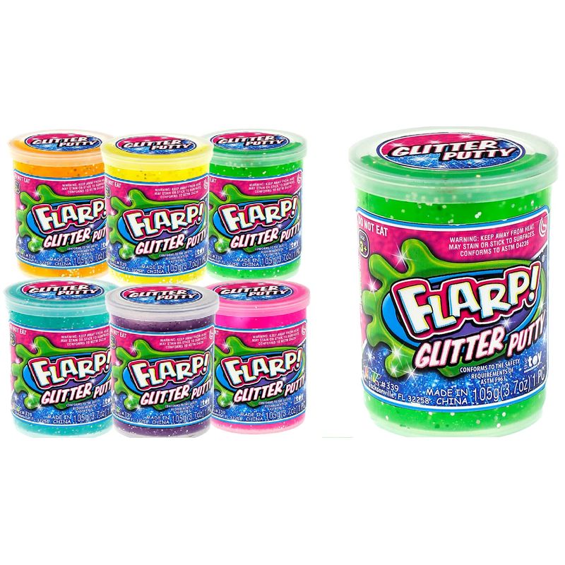 JA-RU Flarp Putty Glitter & Scented Noise Putty (6 Units Assorted Color) Rainbow Glitter ...